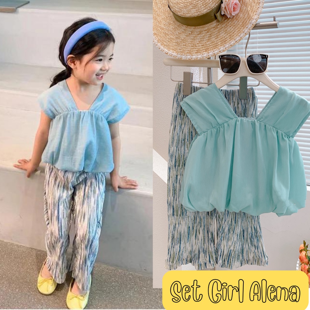 Jual Baju setelan anak perempuan Alena cantik | Blus anak lucu | celana ...