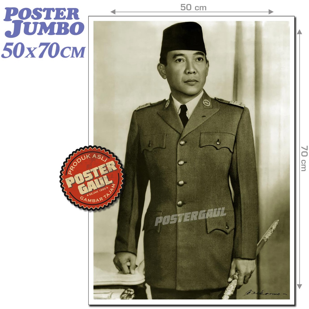 Jual Poster Jumbo PRESIDEN SOEKARNO #SKN26 - ukuran 50 x 70 cm | Shopee Indonesia