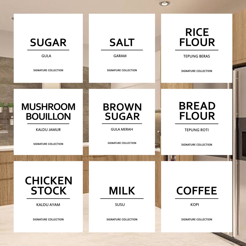 Jual Sticker Vinyl Label Stiker Toples Dapur Gula Garam Kopi Susu ...