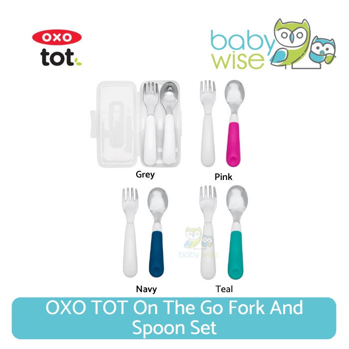 Jual OXO TOT On The Go Fork And Spoon Set - Sendok Garpu | Shopee Indonesia
