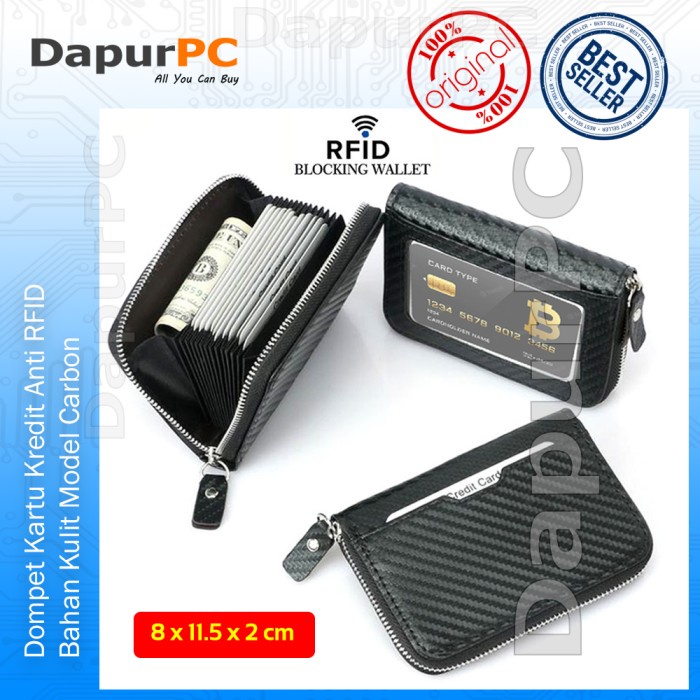 Jual Dompet Kulit Kartu Kredit Anti RFID Motif Carbon | Shopee Indonesia