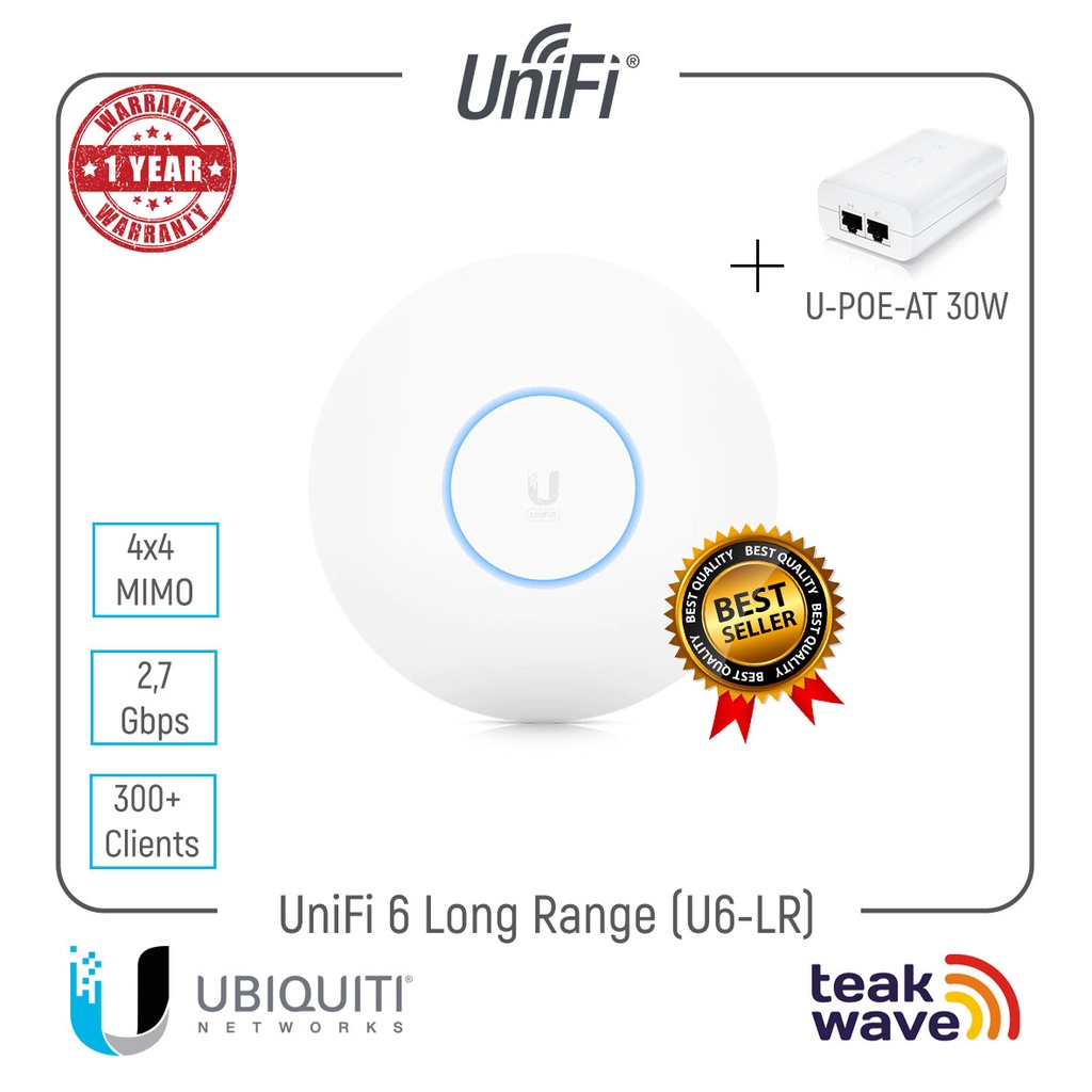 Jual Ubiquity U6-LR UniFi 6 Long-Range Access Point ( U6-LR ) U6 LR AP ...
