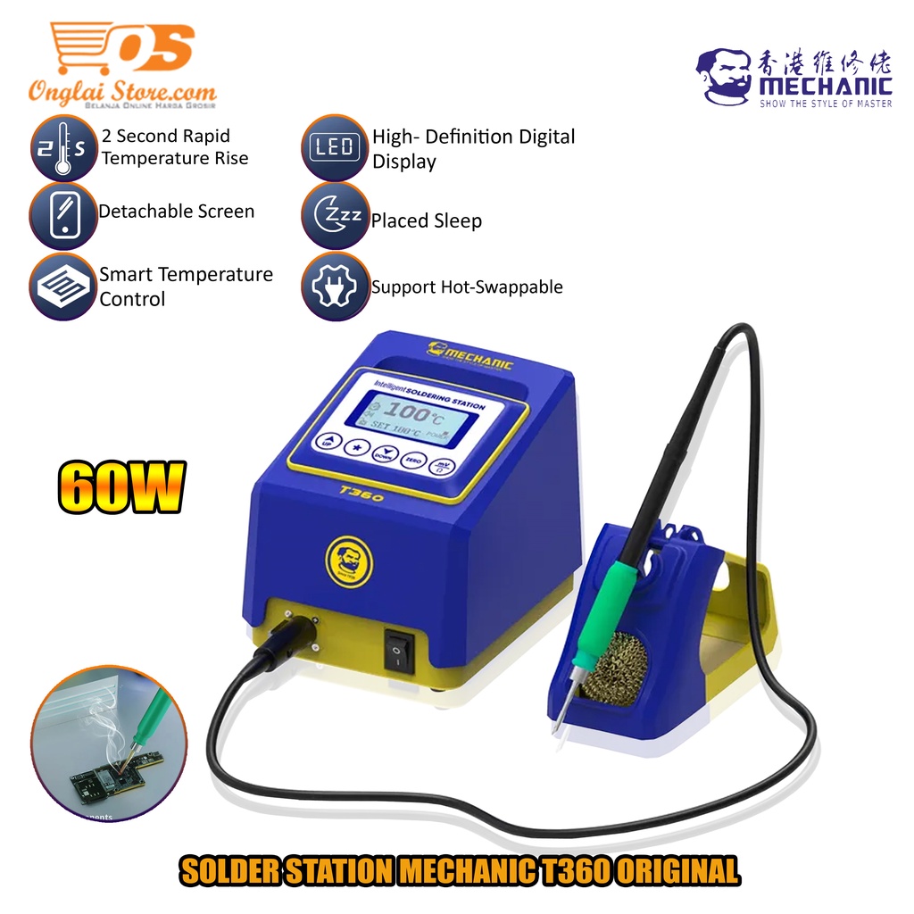 Jual MECHANIC T360 Solder Station Soldering Iron Digital Solder Listrik Original | Shopee Indonesia