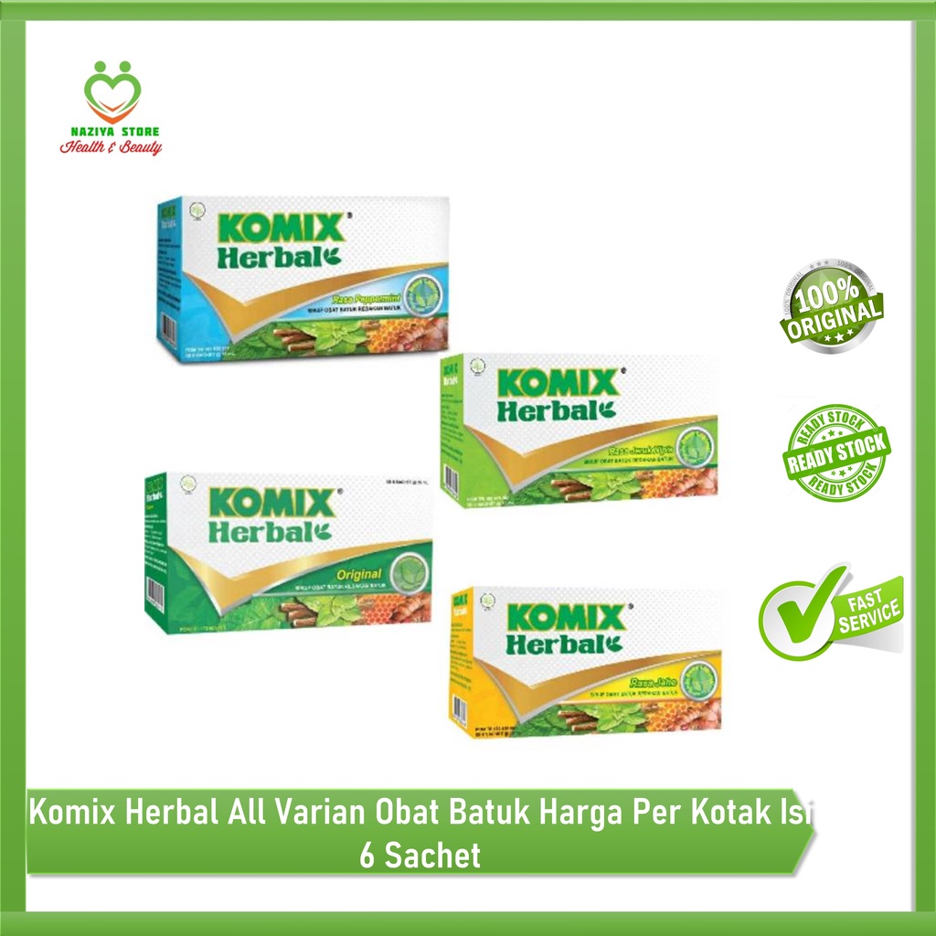 Jual Komix Herbal All Varian Obat Batuk Harga Per Kotak Isi 6 Sachet ...
