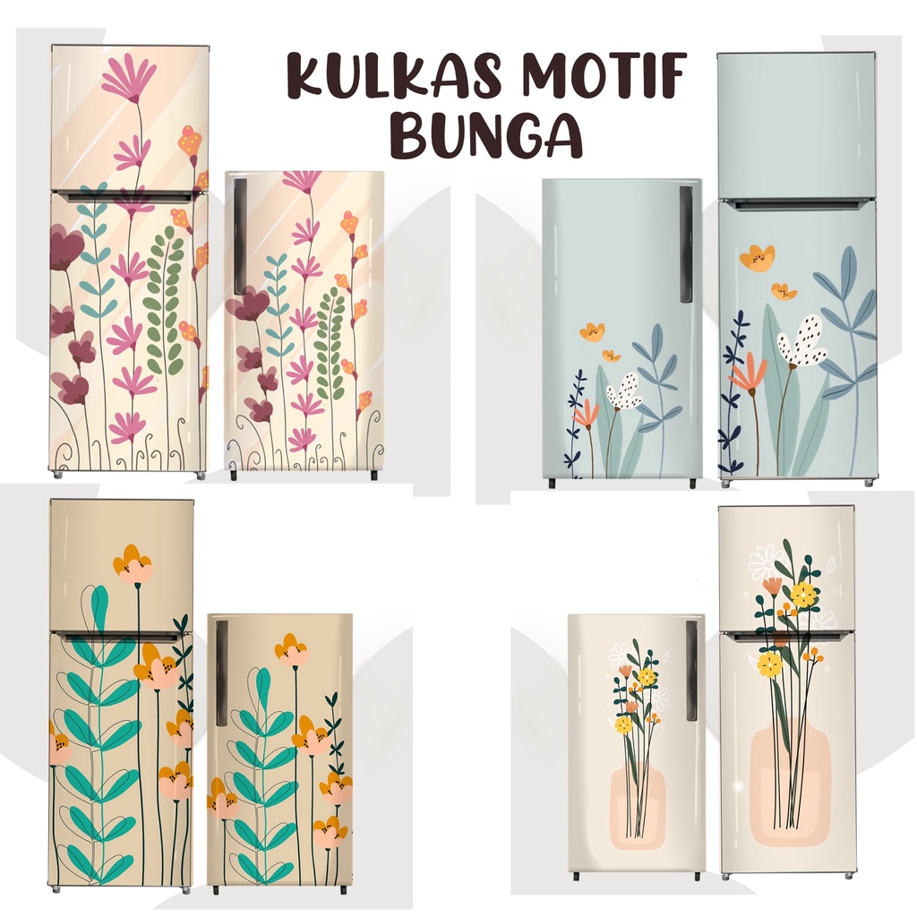 Jual STICKER KULKAS 1 PINTU - STIKER KULKAS 2 PINTU MOTIF BUNGA ...
