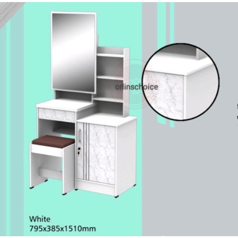 Jual Meja Rias Marble Kaca Sliding Meja make up + Kursi | Shopee Indonesia