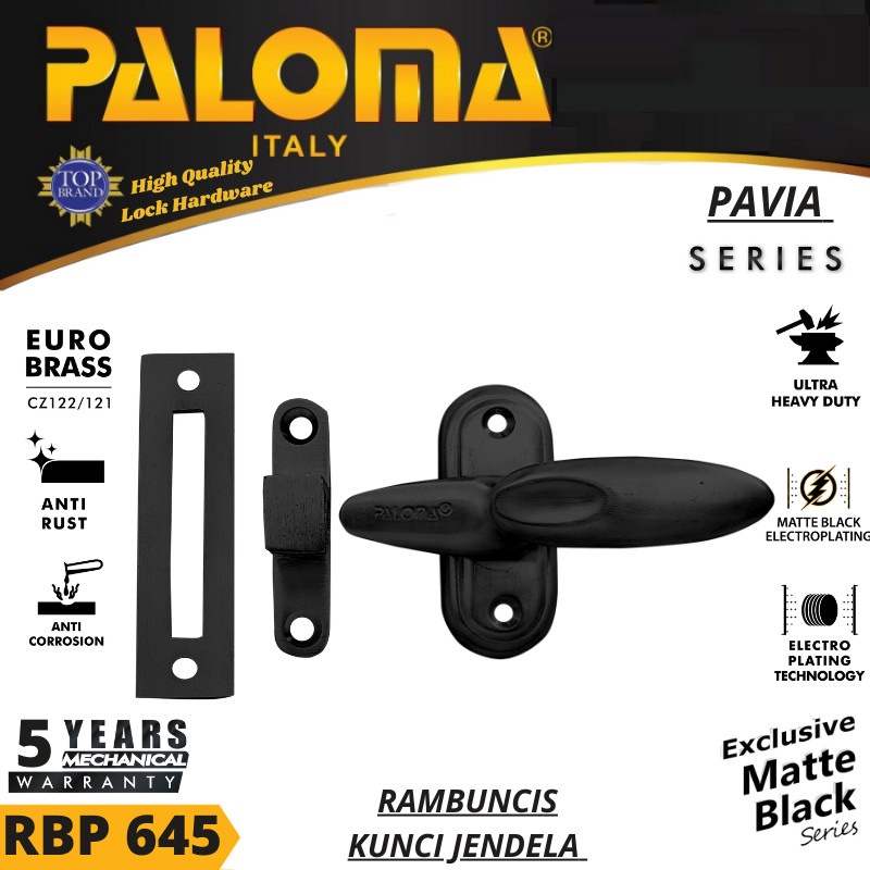 Jual RBP 645 RAMBUNCIS PALOMA MATTE BLACK RAMBUNCIS JENDELA KUNCI SLOT ...