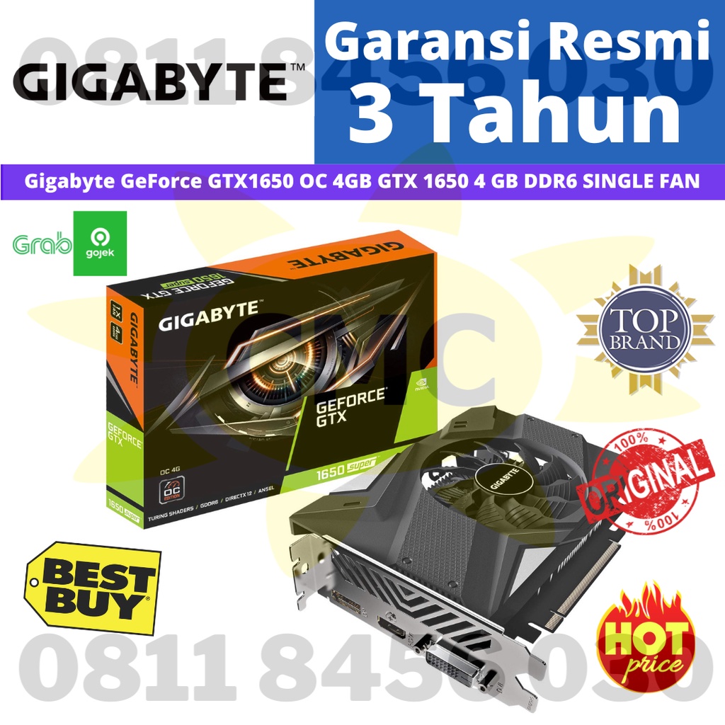 Jual Gigabyte GeForce GTX1650 OC 4GB GTX 1650 4 GB DDR6 SINGLE FAN Resmi | Shopee Indonesia