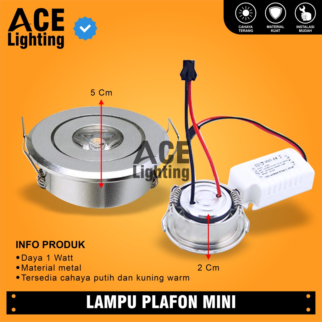 Jual lampu downlight led mini kecil 1w spotlight sorot puter arah ...