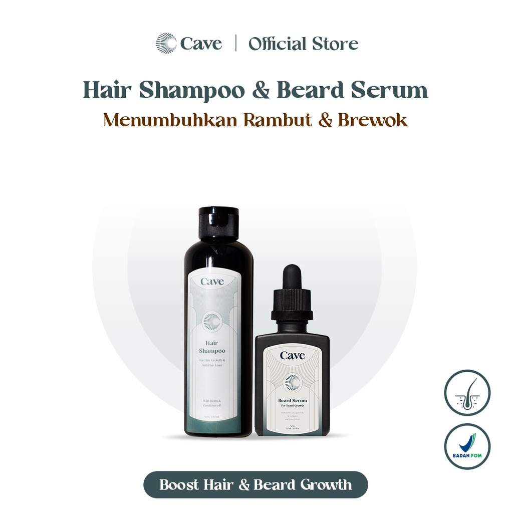 Jual CAVE Hair Shampoo 200 ml + Beard Serum 30 ml | Shopee Indonesia