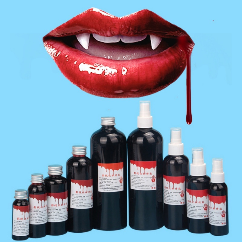 Jual Fake blood bottle plasma darah palsu properti cosplay vampir botol ...