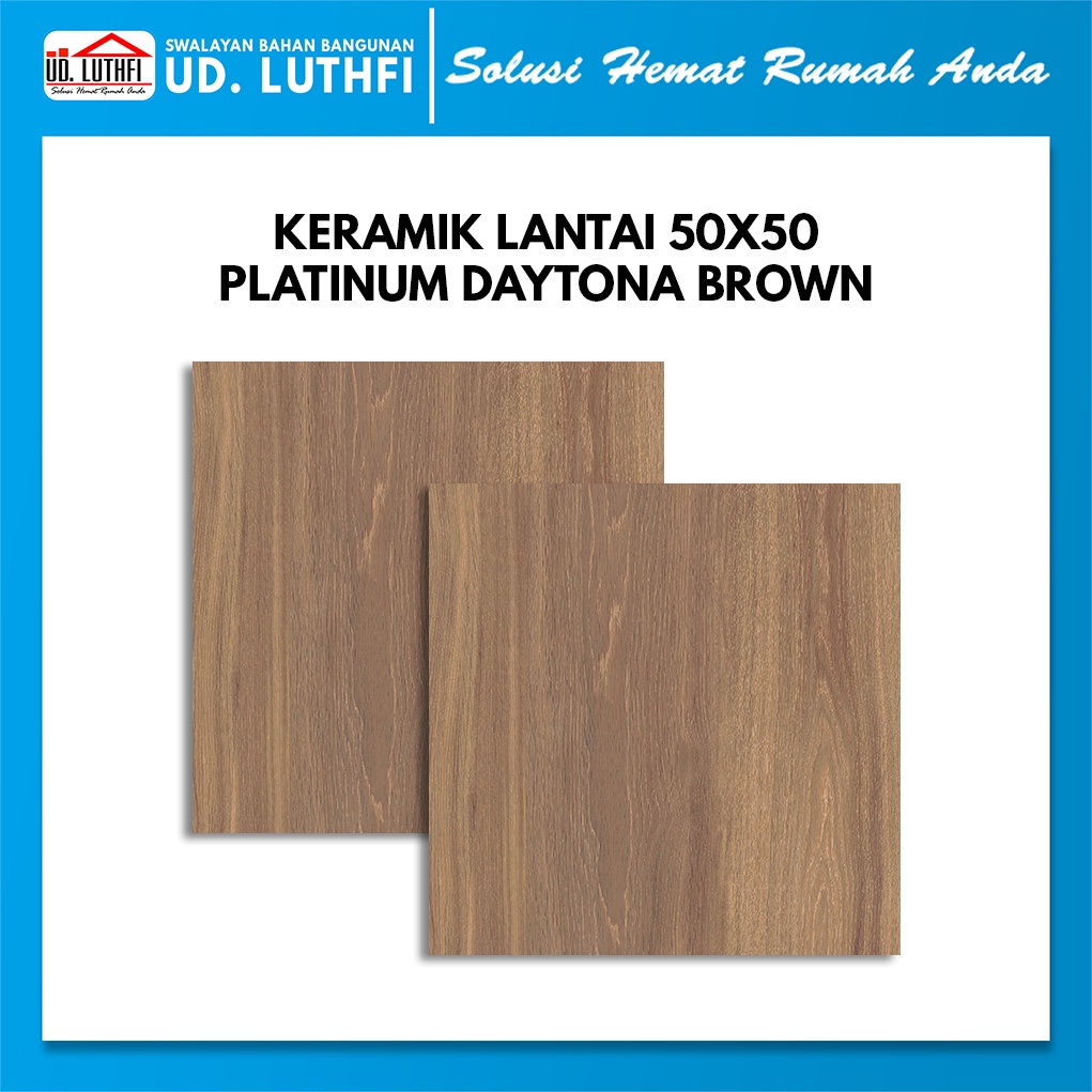 Jual Keramik Lantai 50x50 Platinum Daytona Brown | Shopee Indonesia