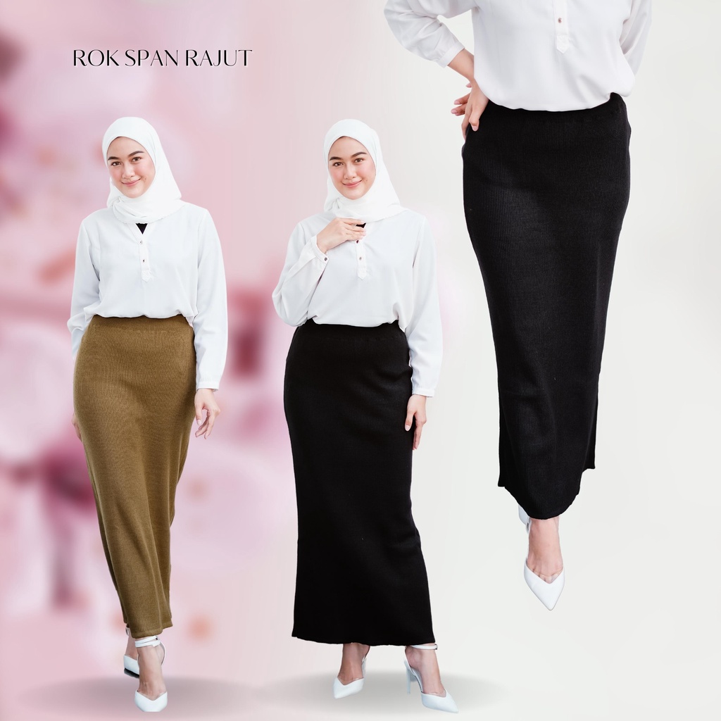 Jual Rok Span Rajut up to XXL panjang kerja wanita rok kerja kantor ...