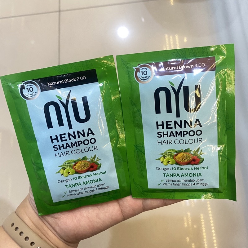 Jual NYU Henna Shampoo Hair Color 20ml sachet | Shopee Indonesia