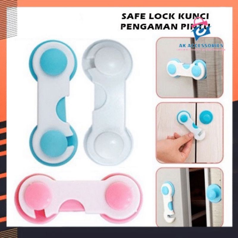 Jual pengaman pintu lemari safe lock pengunci pintu laci baby safety ...