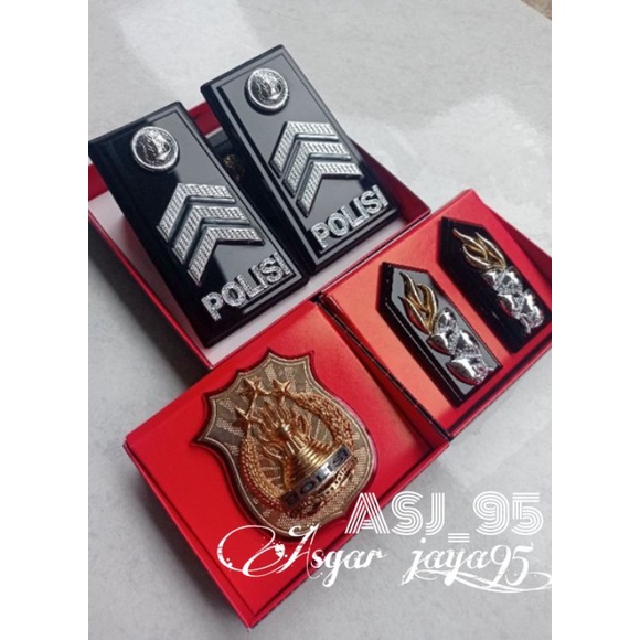 Jual pangkat pdh brigadir + kewenangan + monogram full mika kilap ...