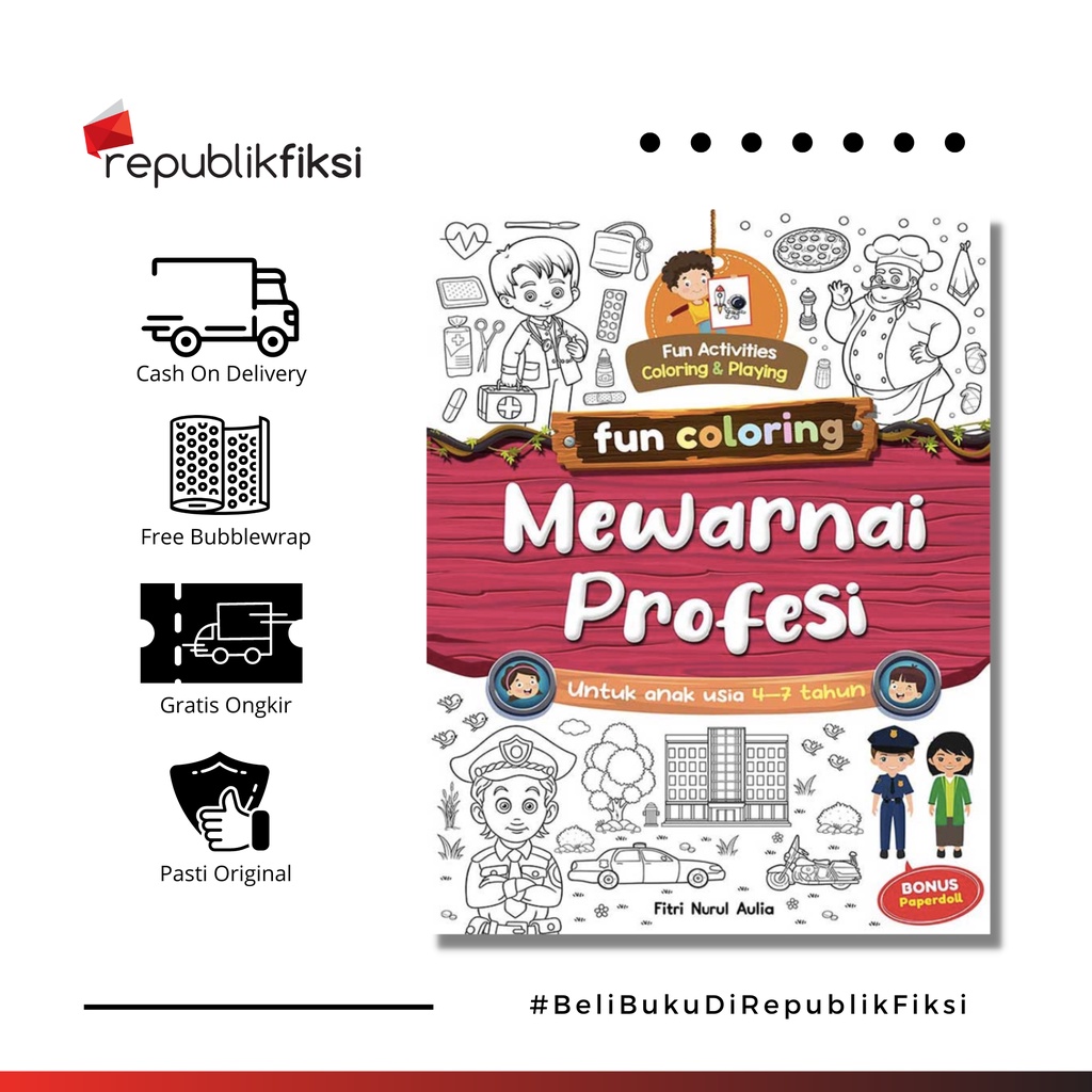 Jual Buku Anak Fun Coloring Mewarnai Profesi - Cikal Aksara | Shopee ...