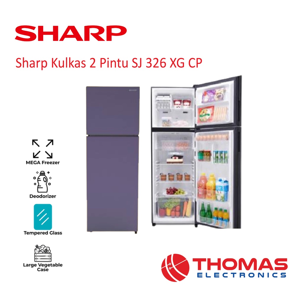 Jual Sharp Kulkas 2 Pintu SJ 326 XG CP GARANSI RESMI | Shopee Indonesia