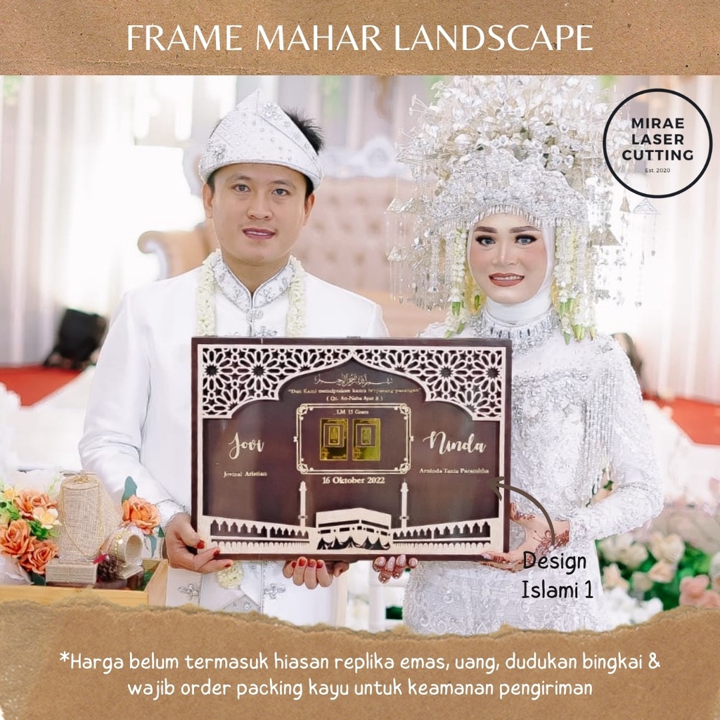 Jual Bingkai Mahar Pernikahan/ Mahar Lasercut / Pigura Mahar 35x50cm ...