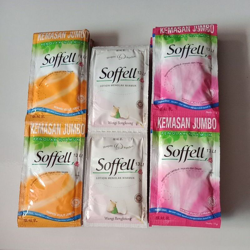 Jual 6 sachet - Soffell Kulit Jeruk, Bunga Geranium, Apel, Bengkoang ...