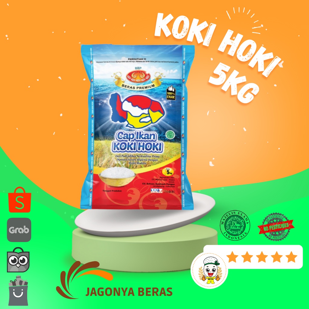 Jual BERAS CAP IKAN KOKI HOKI 5KG | Shopee Indonesia