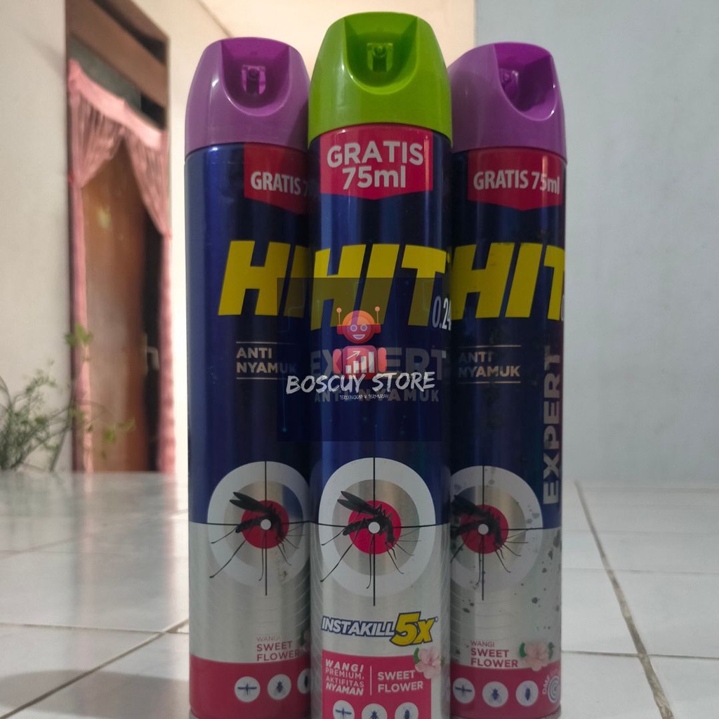 Jual HIT Aerosol Spray Basmi KECOA NYAMUK ONE PUSH/2OOml/415ml+35ml ...