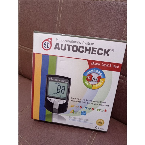 Jual Alat Autocheck 3 in 1 / GCU / Gula,Kolesterol,Asam Urat (lengkap ...