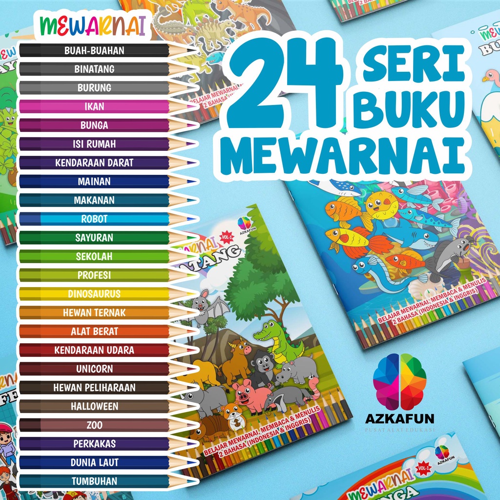 Jual PAKET 24 BUKU MEWARNAI VOL 1 - buku mewarnai anak | Shopee Indonesia