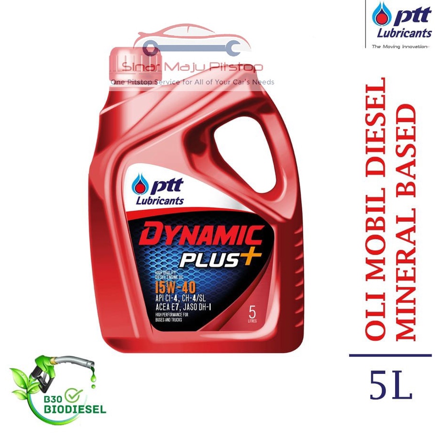 Jual PTT DYNAMIC PLUS+ 15W-40 API CI-4 Original 5 Liter MADE IN THAILAND - PELUMAS OLI GENSET ...