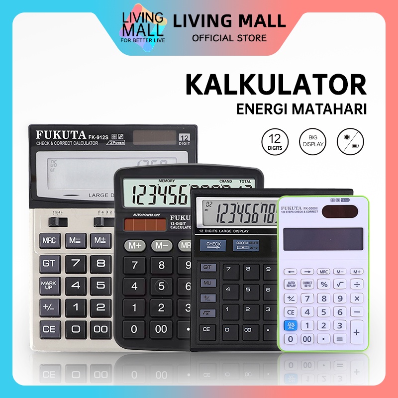 Jual Kalkulator Elektronik Energi Matahari 12 Digit / Kalkulator Dagang ...