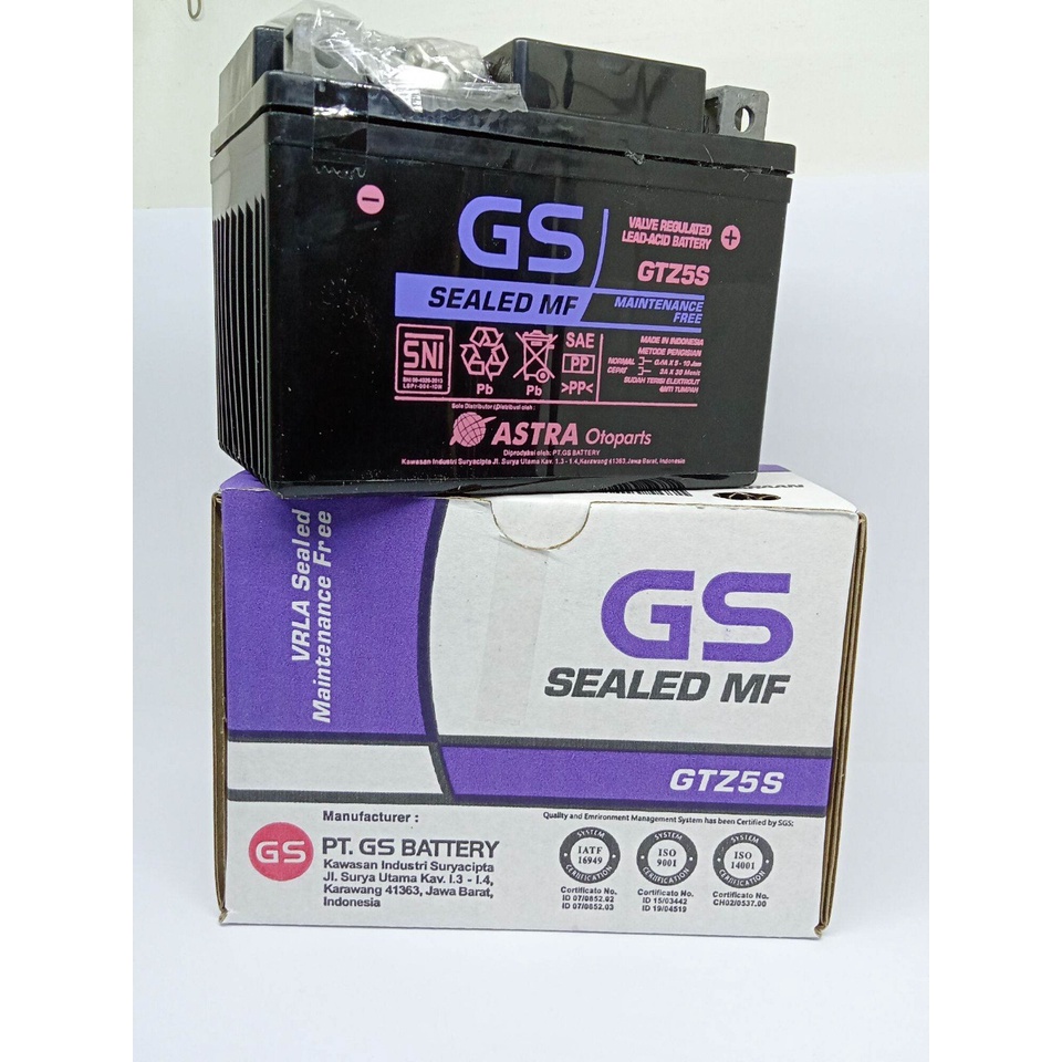 Jual GTZ-5s Aki GS Astra Kering GTZ5S MF Accu Motor Honda Yamaha | Shopee Indonesia