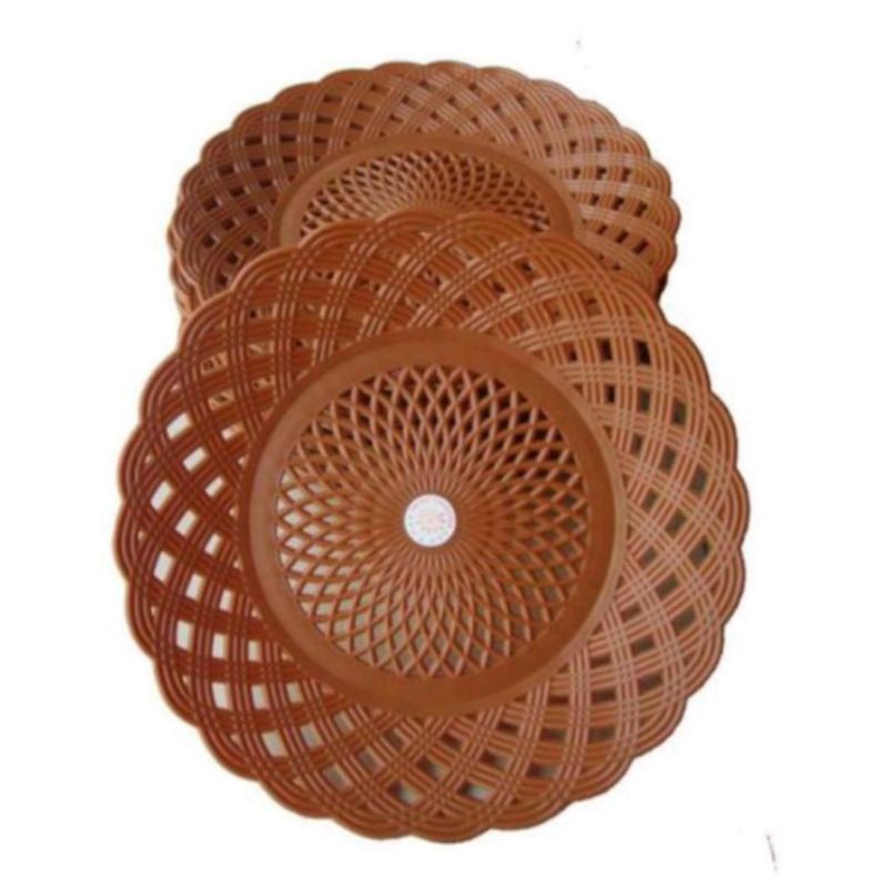 Jual 12pcs Piring Rotan Plastik SERBAGUNA /. Piring Plastik Rotan MURAH | Shopee Indonesia
