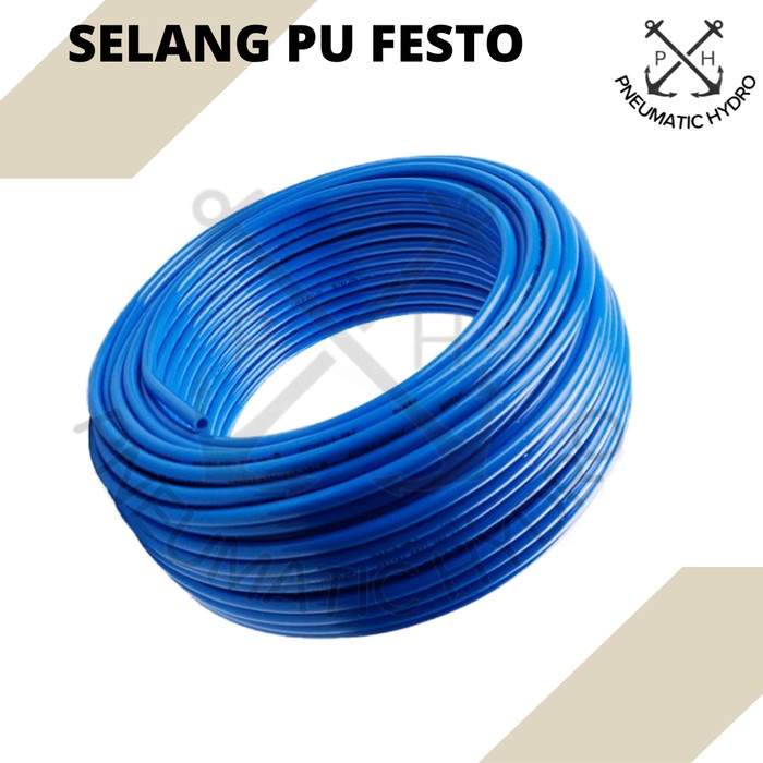 Jual Pneumatic Hose Selang Pu Festo Od 6Mm X Id 4Mm X 50Meter/Roll Biru ...