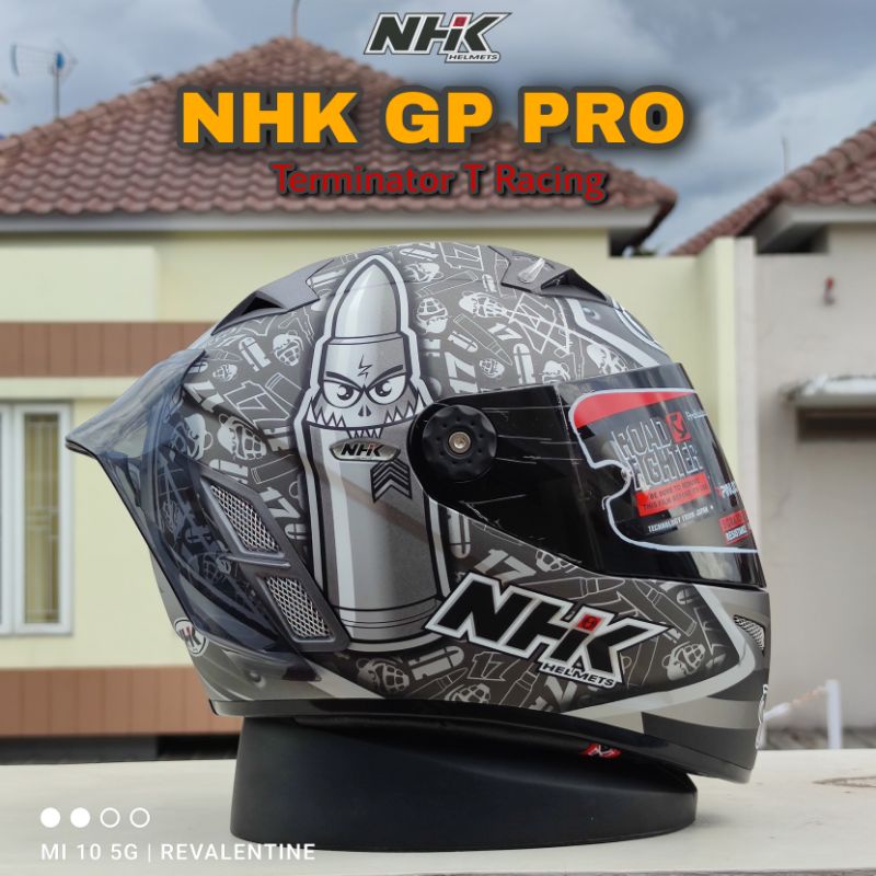 Jual NHK GP PRO Karel Abraham Silver | Helm Terminator T Racing Black Matte Doff paket ganteng ...