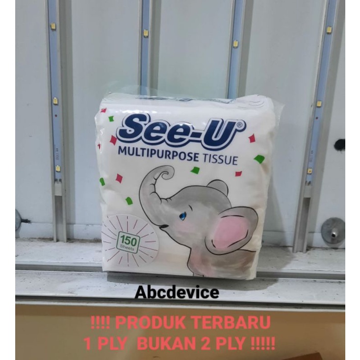 Jual Tissue Tisu See-U Multipurpose Pop Up Gajah 150 Sheet 1 Ply See U ...