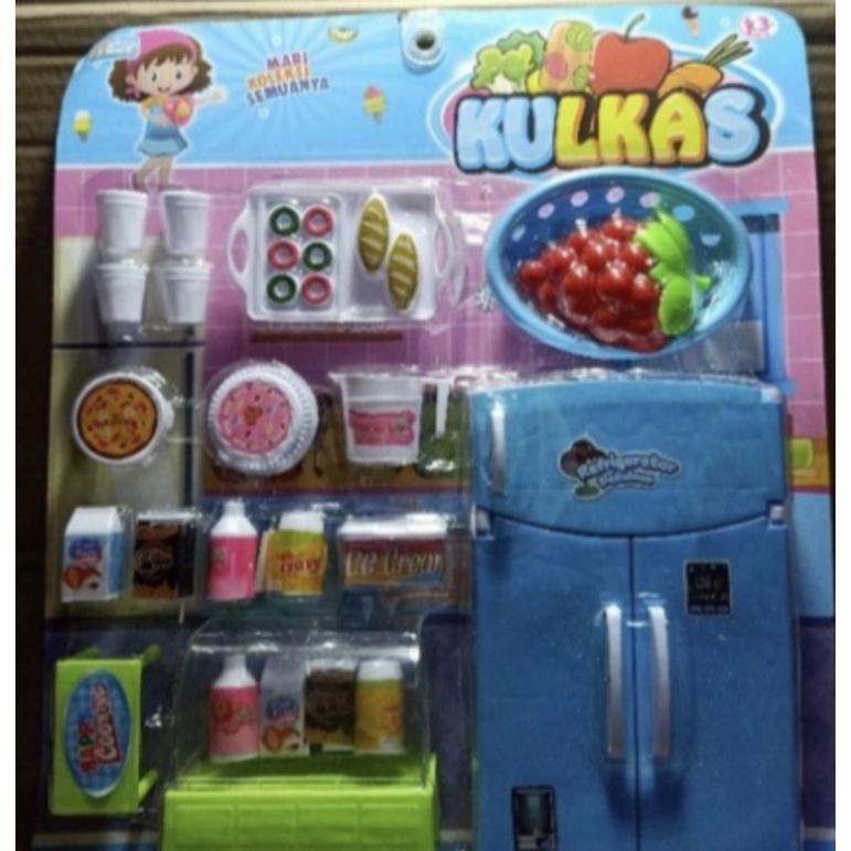 Jual mainan anak Kulkas 2 pintu bonus minuman dan es krim mainan ...