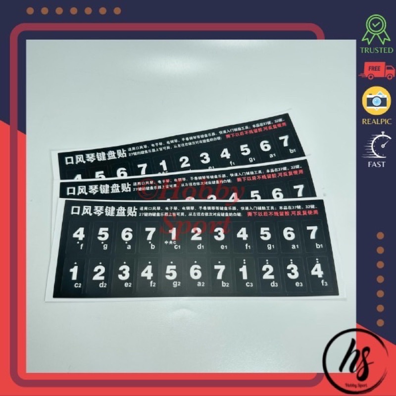 Jual Sticker Penanda Tuts Pianika Belajar Tangga Nada Piano Note Stiker ...