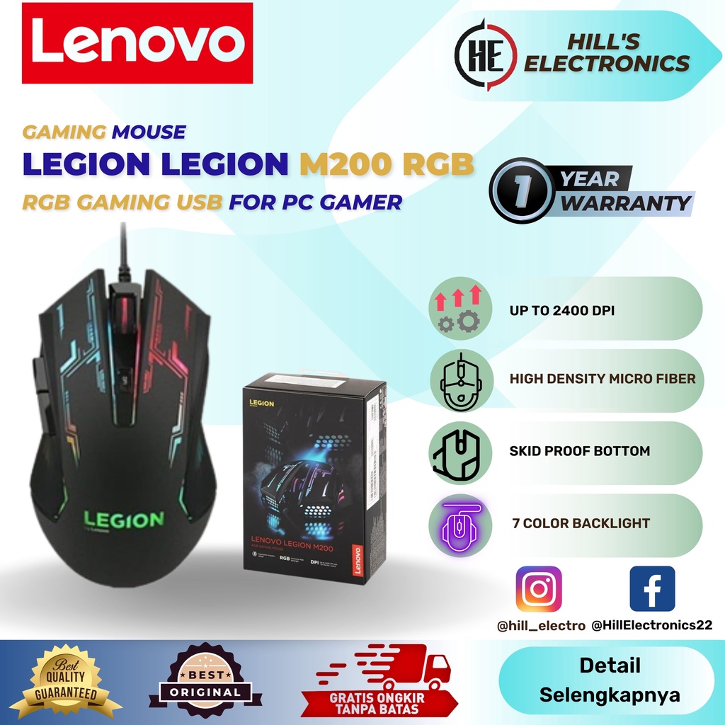 Jual Lenovo Legion M200 RGB Gaming Mouse | Shopee Indonesia