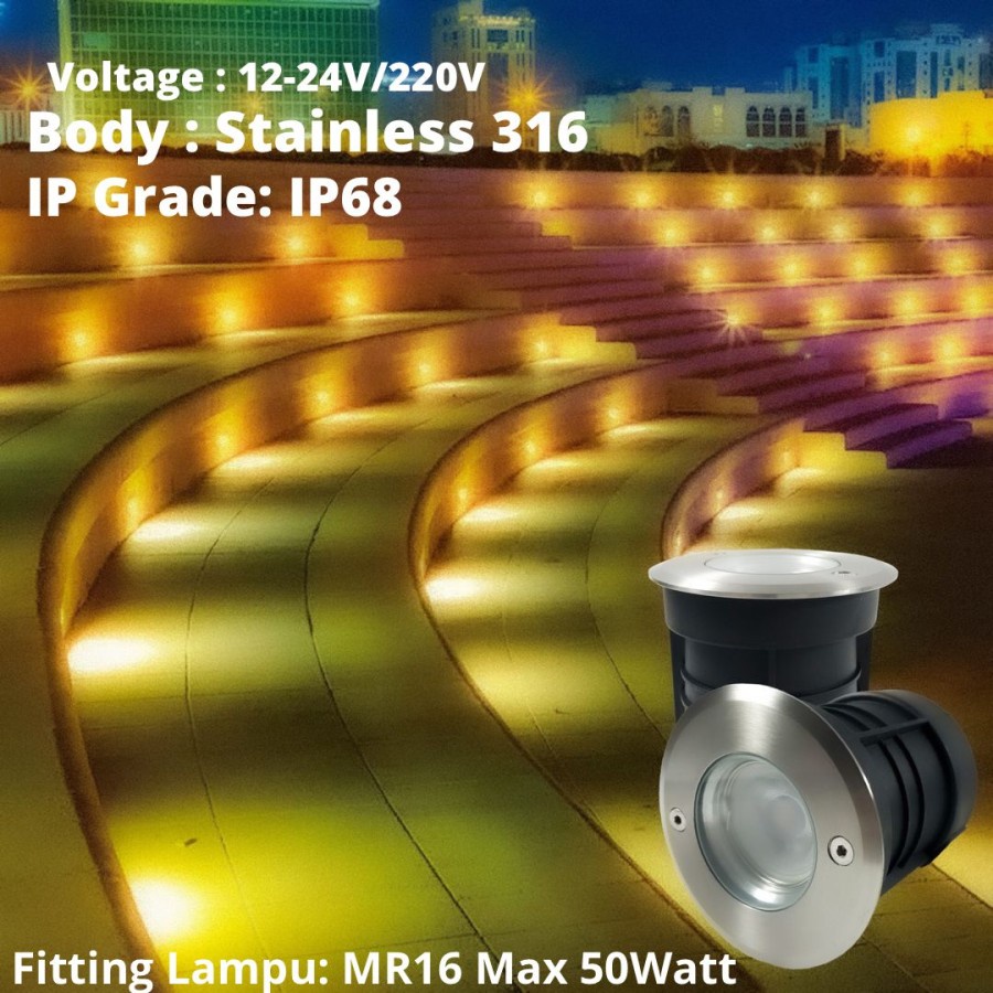 Jual Lampu lantai / lampu tanam/ lampu kolam /rumah lampu tanam mr16 ...