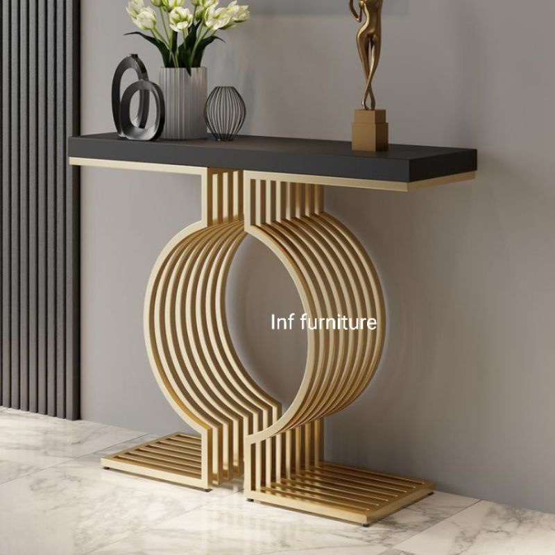 Jual meja konsul minimalis meja konsul besi mewah top black doff ...