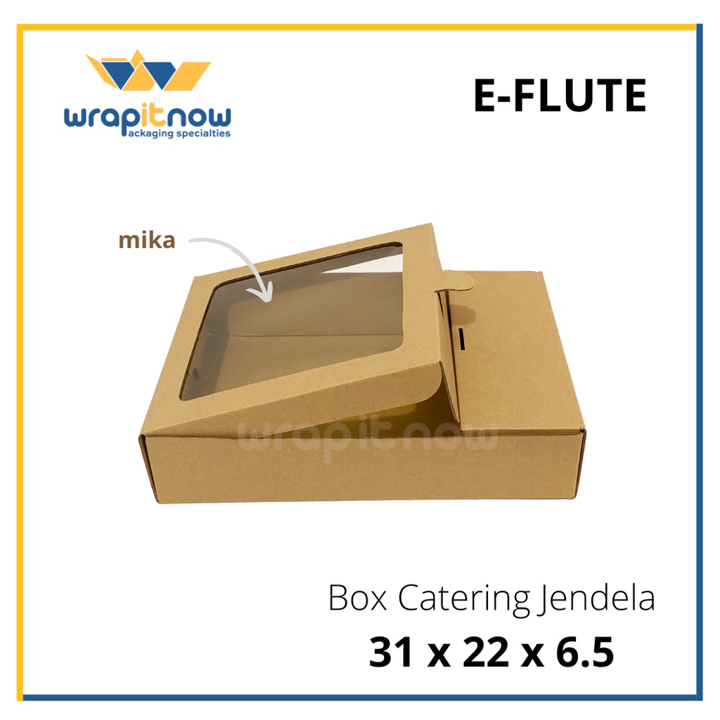 Jual BOX EFLUTE 31x22x6.5 Jendela / box catering mika transparan nasi ...