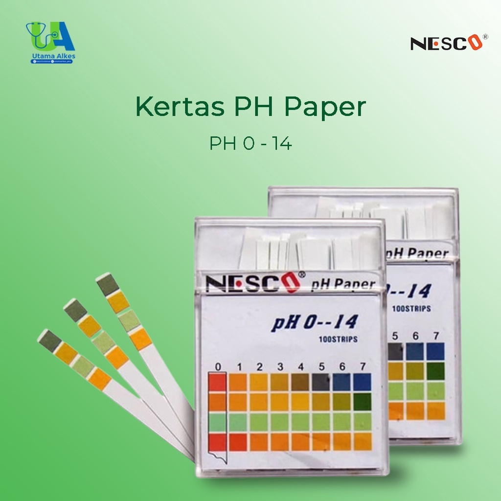 Jual KERTAS PH PAPER | KERTAS LAKMUS | PH 0 - 14 | 100 STRIP | NESCO ...