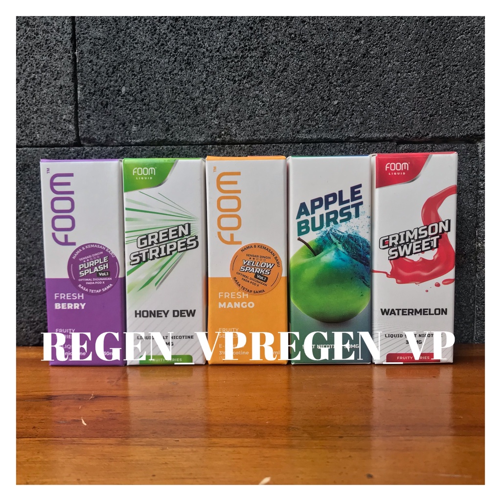 Jual LIQUID FOOM FRUITY SERIES GREEN STRIPES YELLOW SPARK PURPLE SPLASH ...