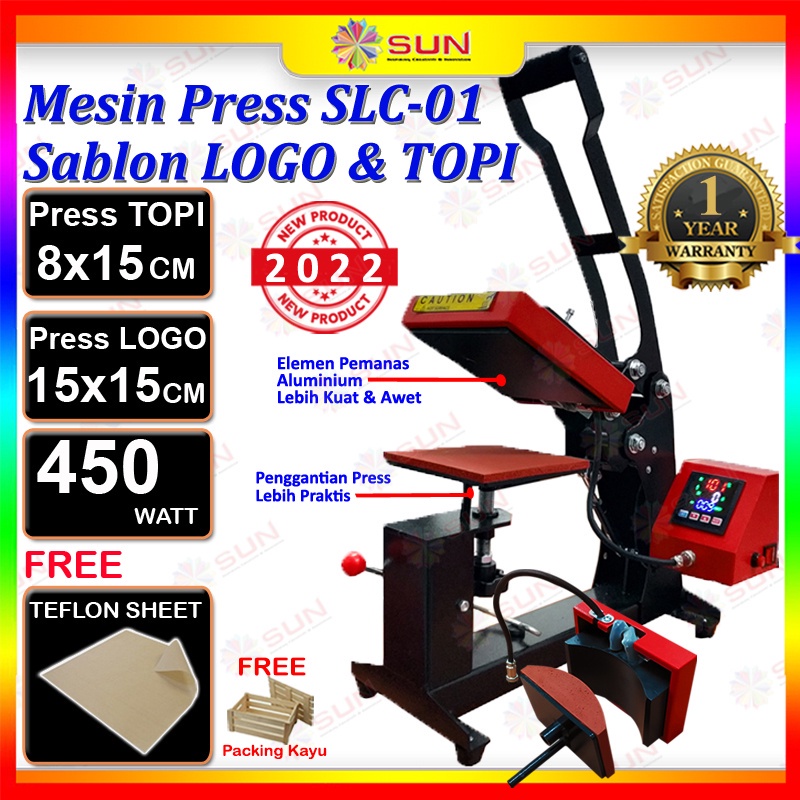 Jual Mesin Press Sablon Mini Logo Label 15x15 cm & Press Sablon Topi ...