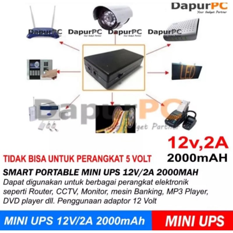 Jual Mini Ups 12v / 2a 2000mah | Shopee Indonesia