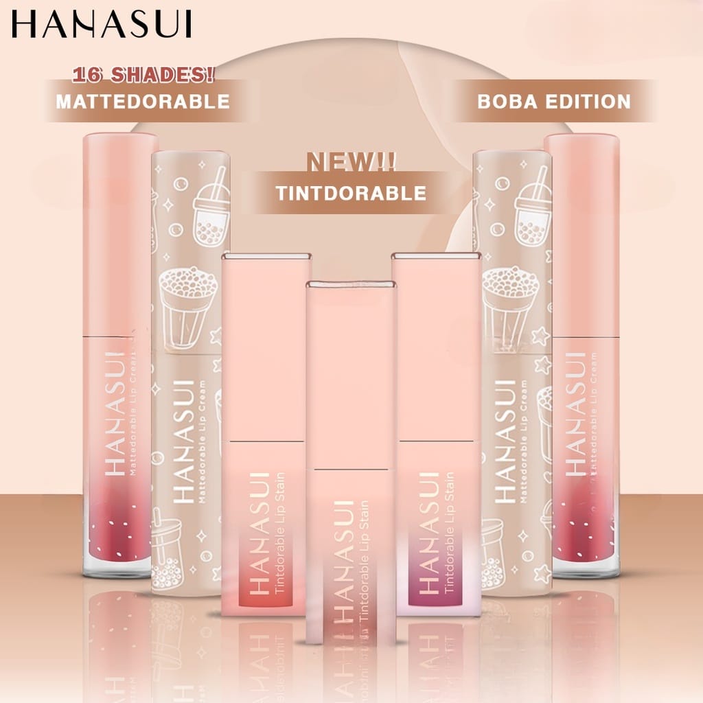 Jual HANASUI Mattedorable Lip Cream 4gr / Boba Edition | Shopee Indonesia