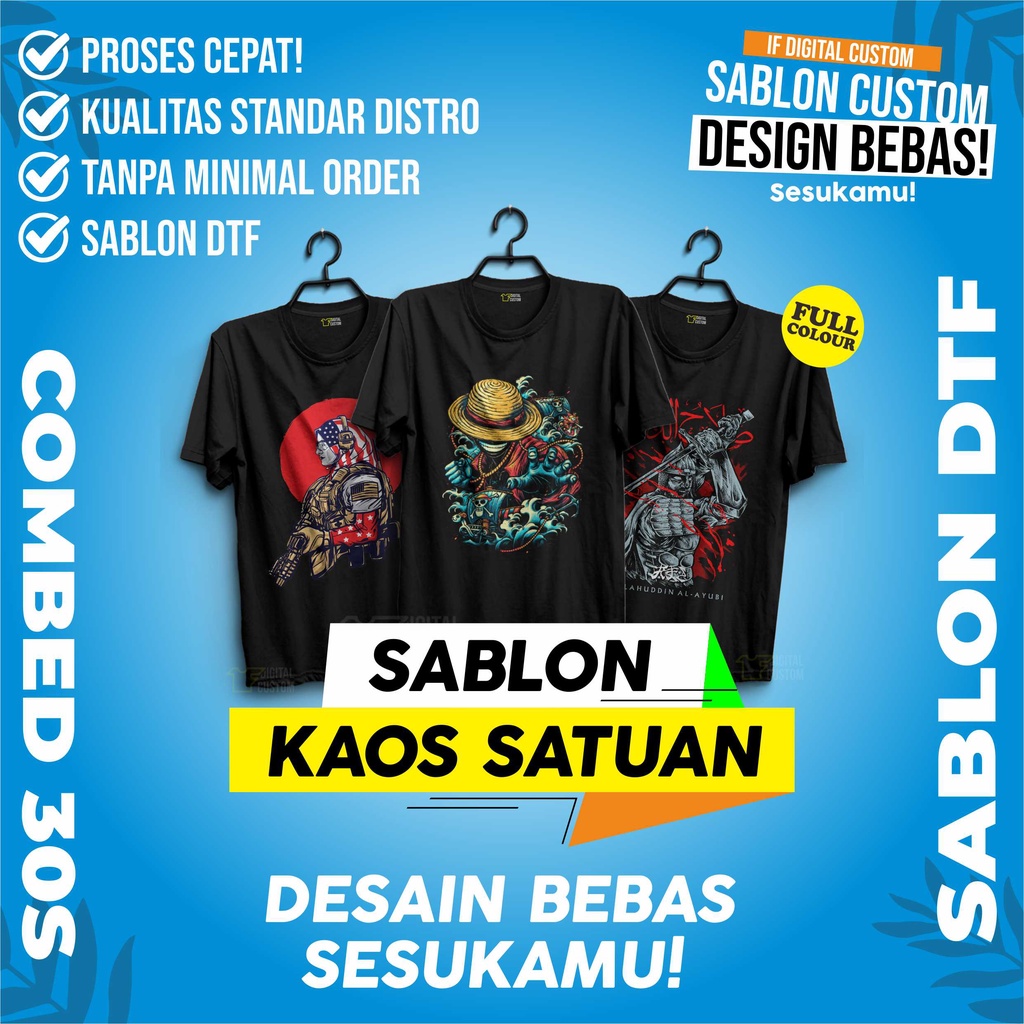 Jual Kaos Custom Satuan Lusinan Desain Bebas Suka Suka DTF Polyflex ...