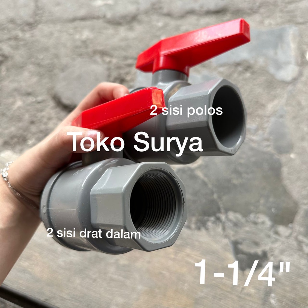 Jual KDJ BALL VALVE 11/4" POLOS DRAT DALAM KDJ KING DA JENG TAIWAN STOP KRAN 11/4" PVC DERAT ...