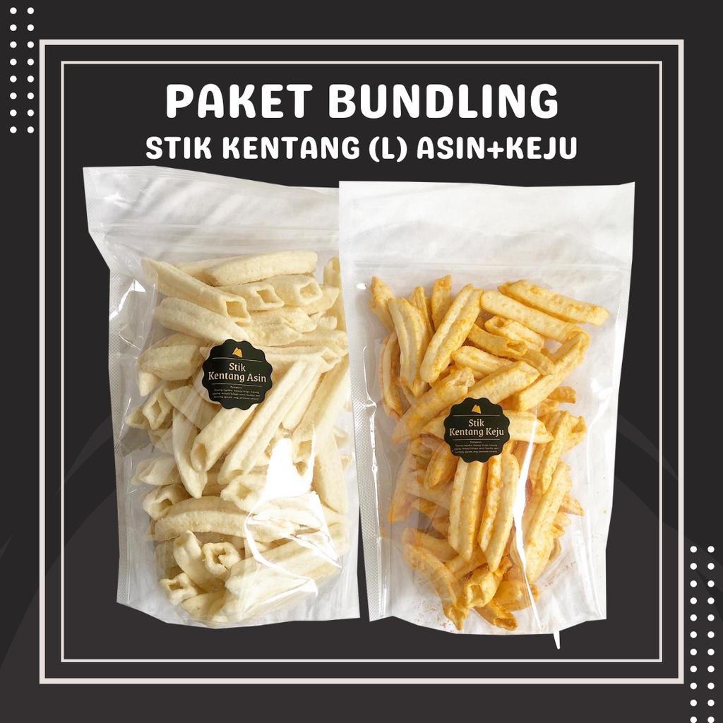 Jual [DELISH SNACKS] Paket Bundling Stik Kentang Asin + Balado + Keju ...