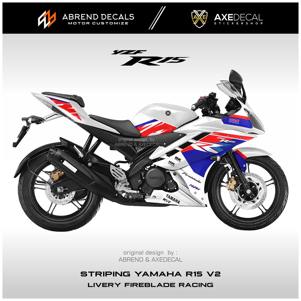 Jual Striping R15 V2 Fireblade Racing / Stiker Motor Yamaha R15 V2 ...